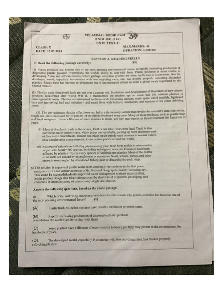 Cbse Question Paper | PDF