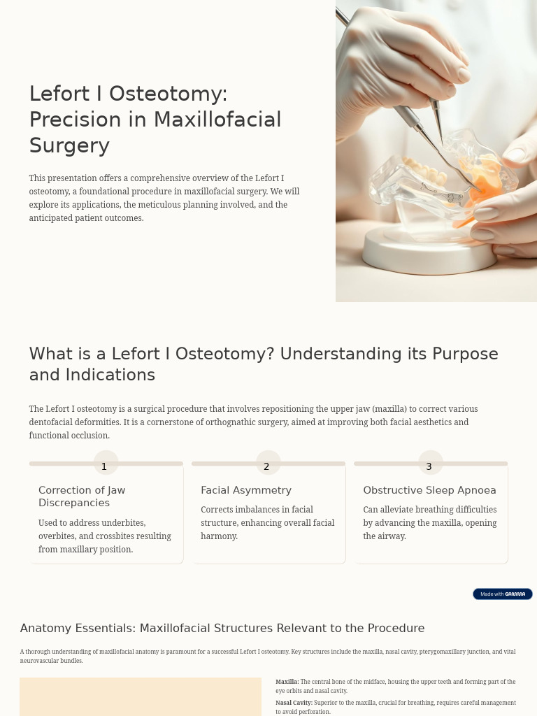 Lefort I Osteotomy Precision in Maxillofacial Surgery | PDF | Medical ...