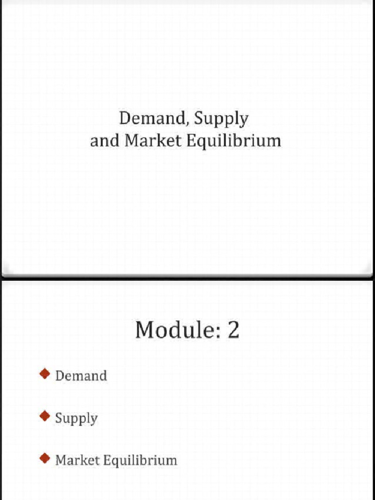 Demand, Supply and Market Equilibrium | PDF