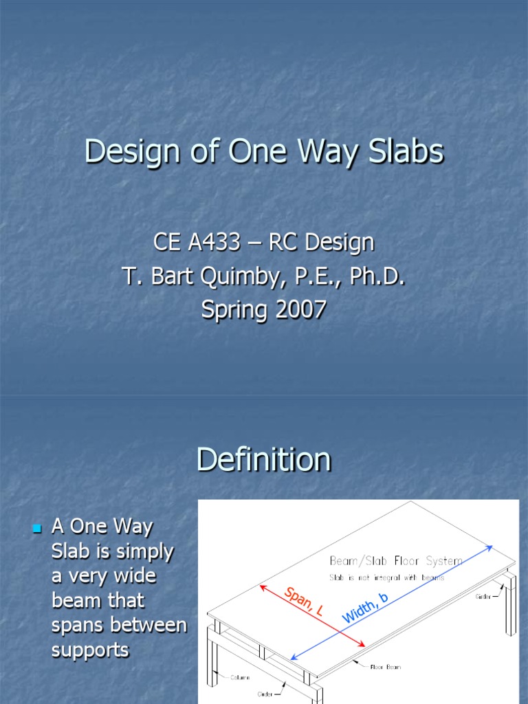 One Way Slab | PDF