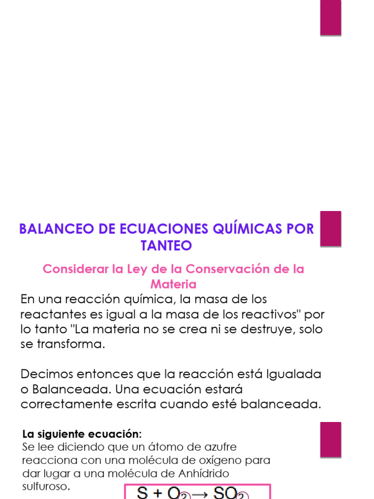 Balanceo de Ecuaciones Quimicas | PDF