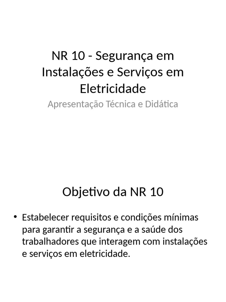 Apresentacao NR10 Seguranca Eletricidade | PDF