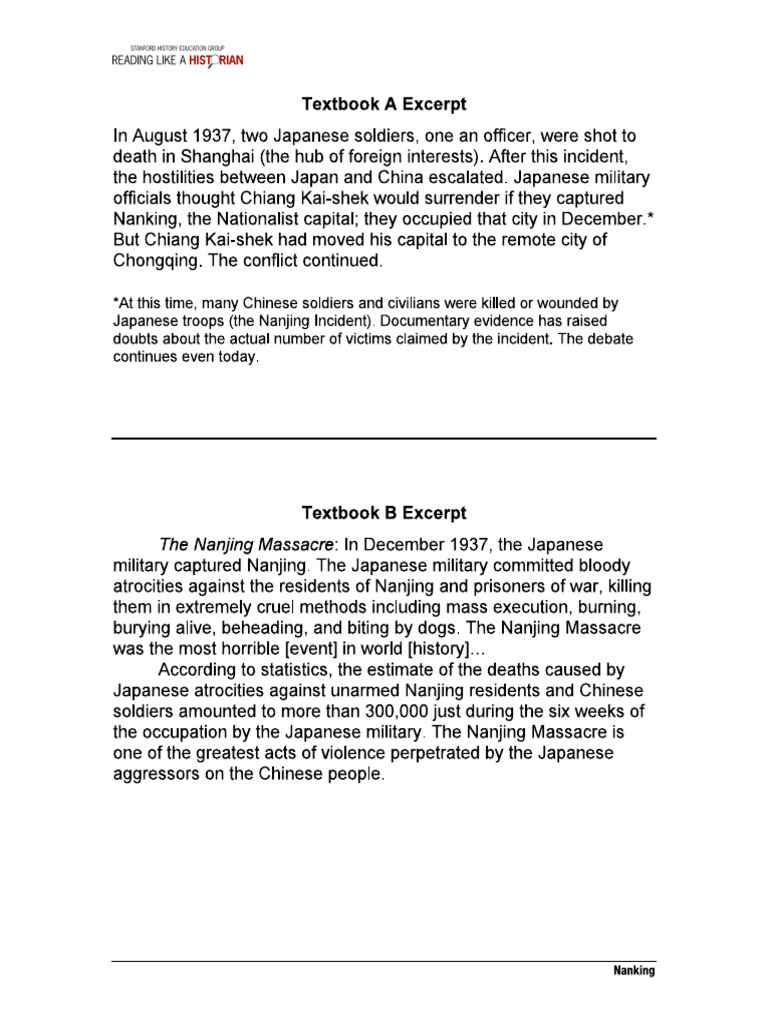 Nanking Lesson DBQ Student | PDF