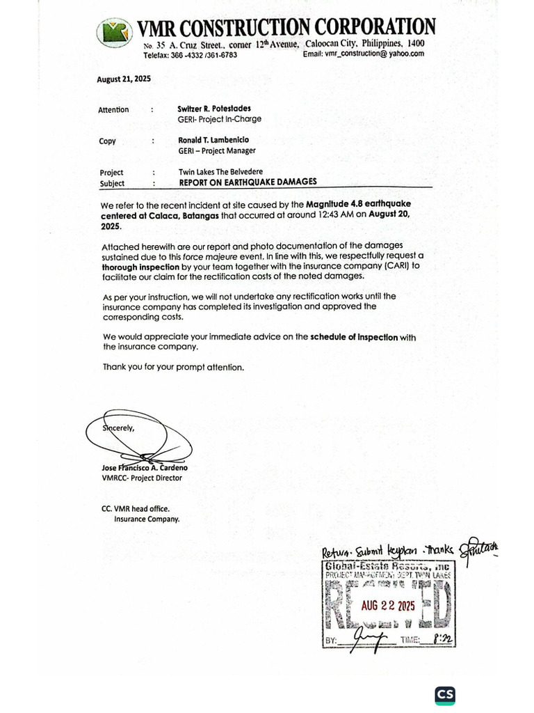 Report On Earthquake Damages. | PDF