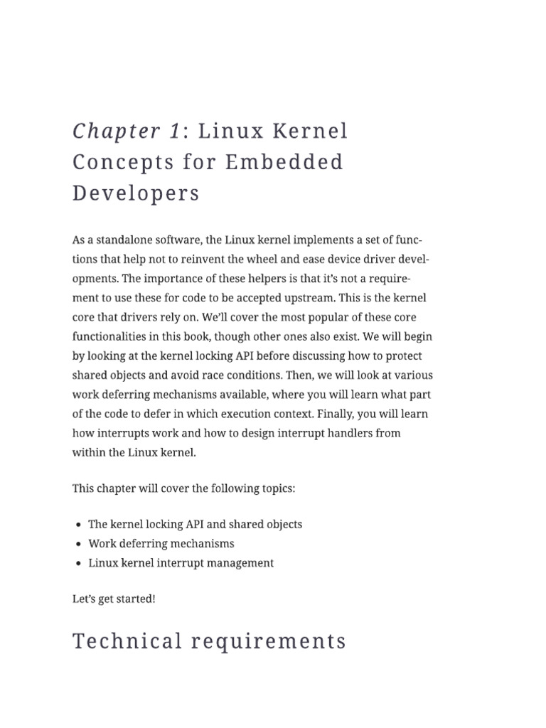 Linux Kernal For Embedded Developers | PDF