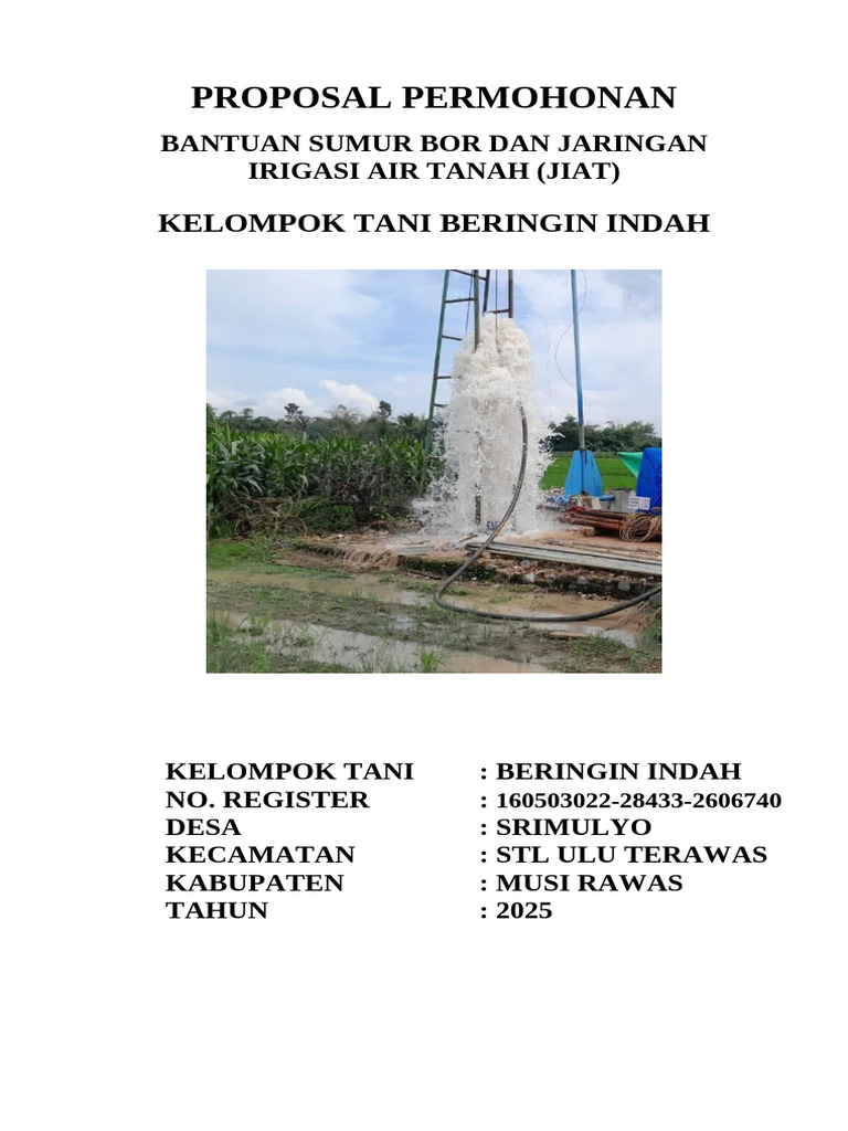 Proposal Sumur BOR Beringin Indah | PDF