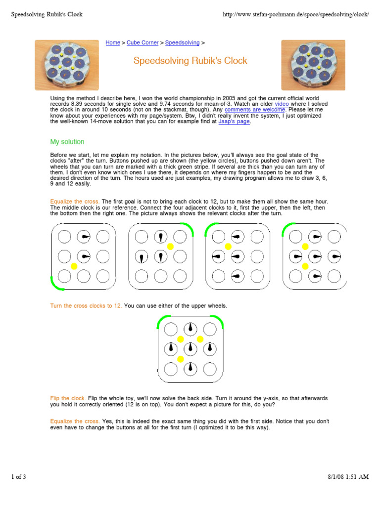 Speedsolving Techniques for Rubik's Clock | PDF | Logic Puzzles