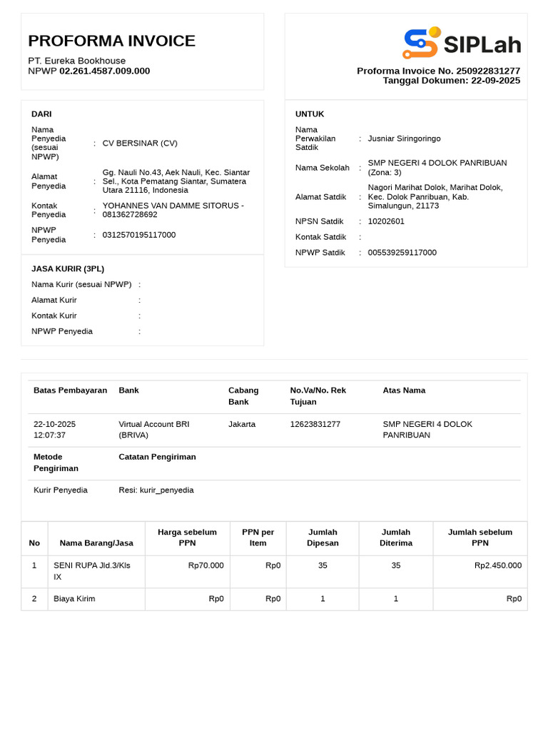 Proforma 831277 | PDF