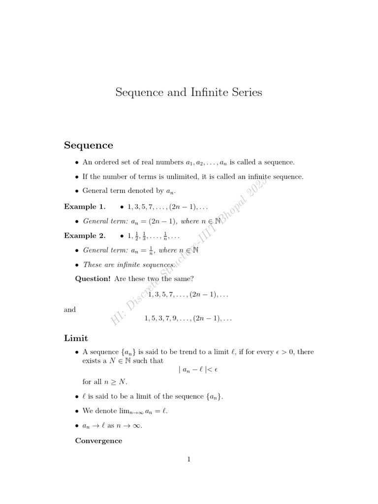 Module-1b - Sequence & Series | PDF | Sequence | Complex Analysis