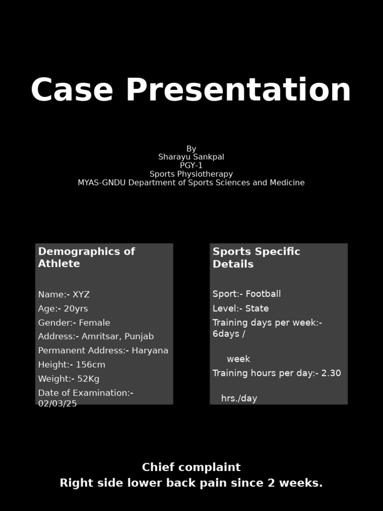 Case Presentation Sharayu | PDF | Pelvis | Musculoskeletal System