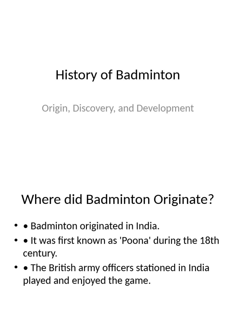 History of Badminton | PDF