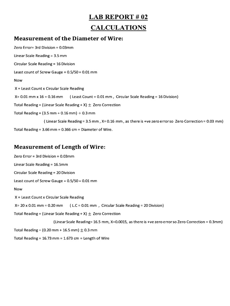 Final Calculations | PDF