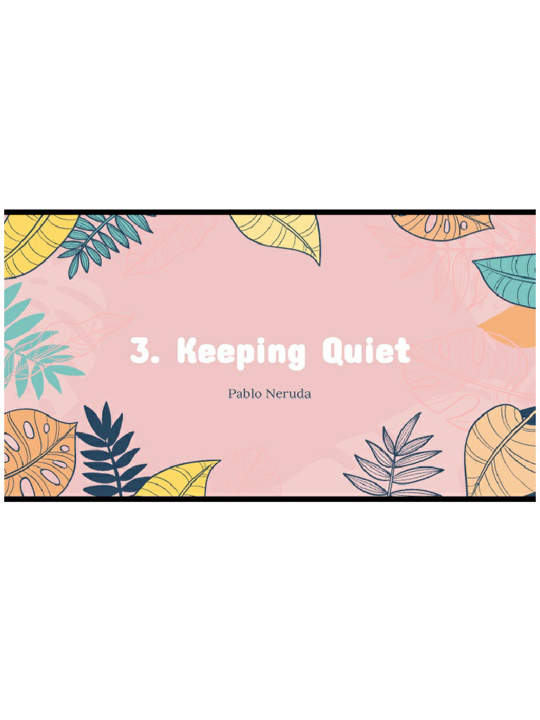 Keeping Quiet | PDF