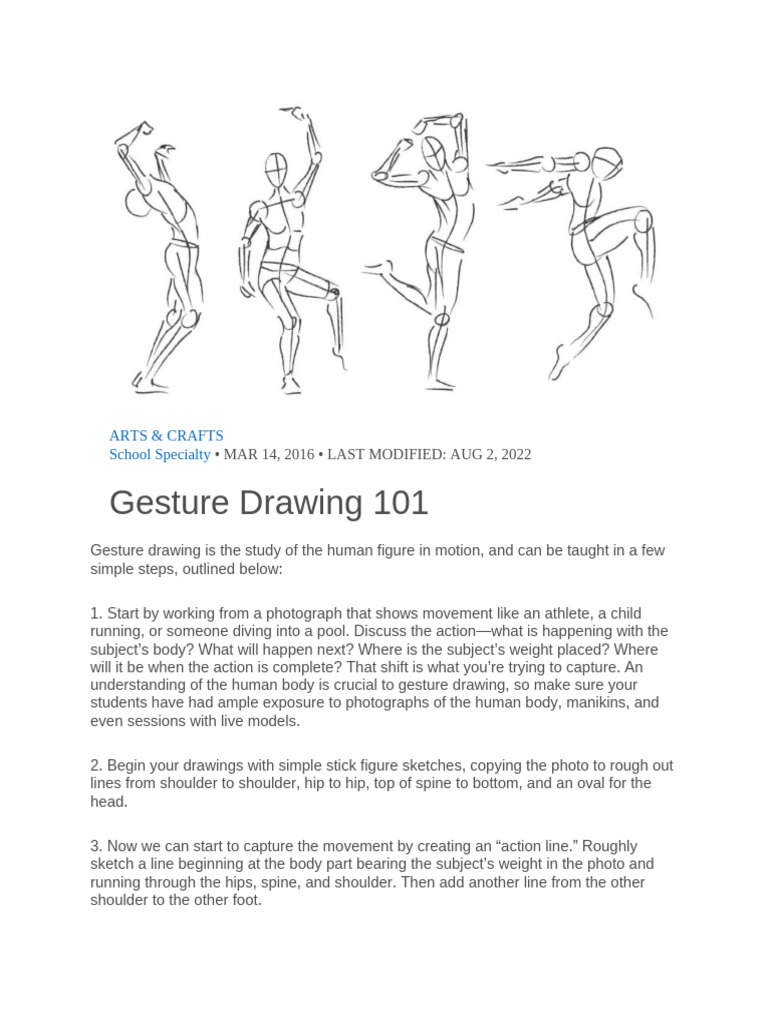 Gesture Drawing Techniques Explained | PDF