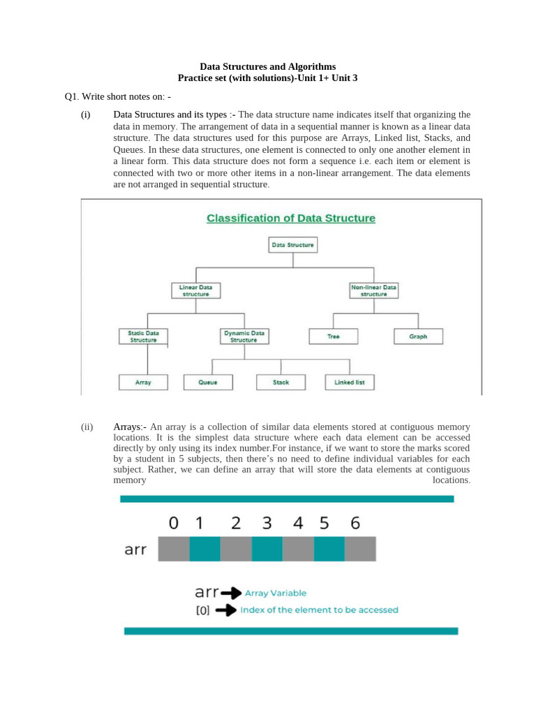 Data Structures and Algorithms Practice Set | PDF | Matrix (Mathematics ...