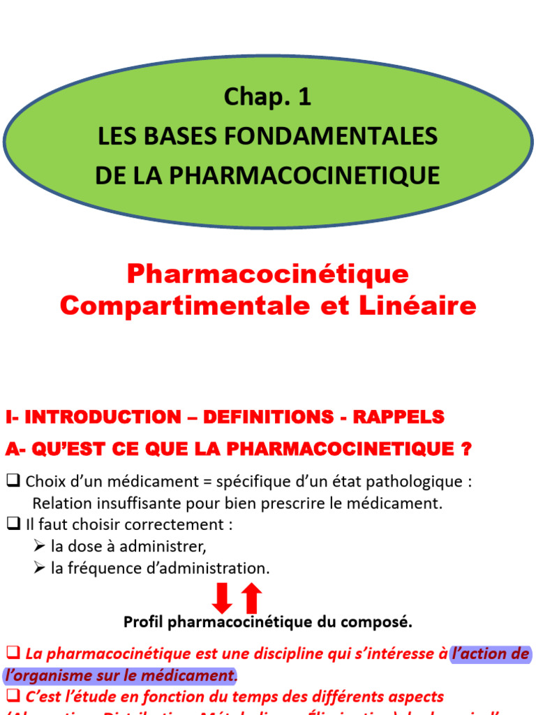 Introduction à la Pharmacocinétique | PDF | Pharmacocinétique ...