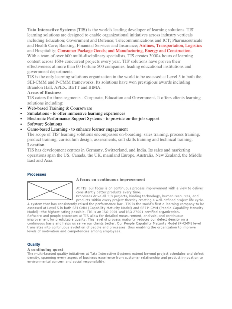 Tata Interactive Systems | PDF | Strategic Management | Business Process