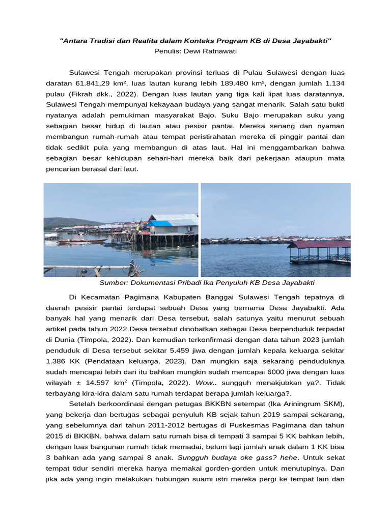 Program KB di Desa Jayabakti | PDF