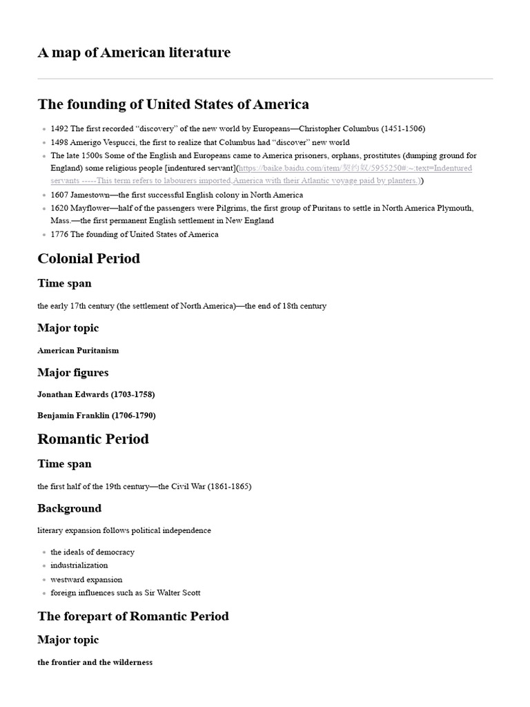 Overview of American Literary Periods | PDF | Transcendentalism | Ralph ...