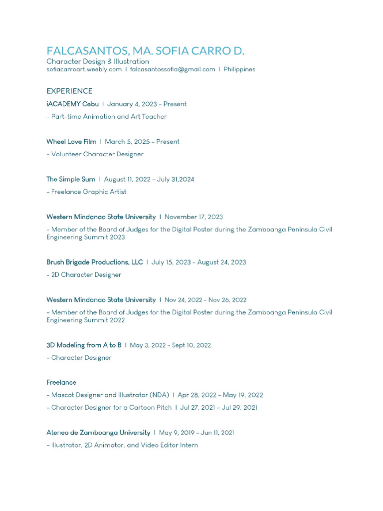 FALCASANTOS 2DAnimator Resume2025 | PDF