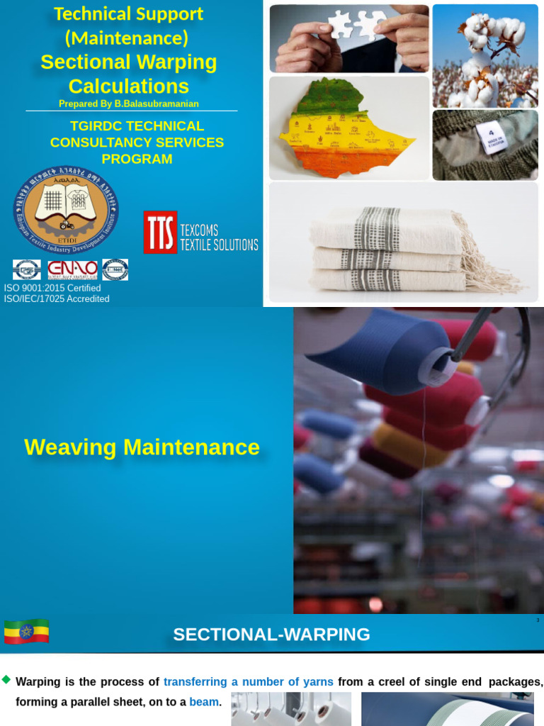 Sectional Warping Calculations Guide | PDF | Yarn