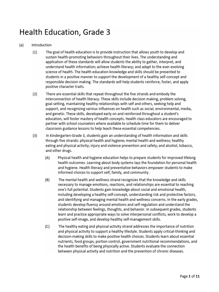 Health Grade 3 | PDF | Substance Abuse | Nutrition