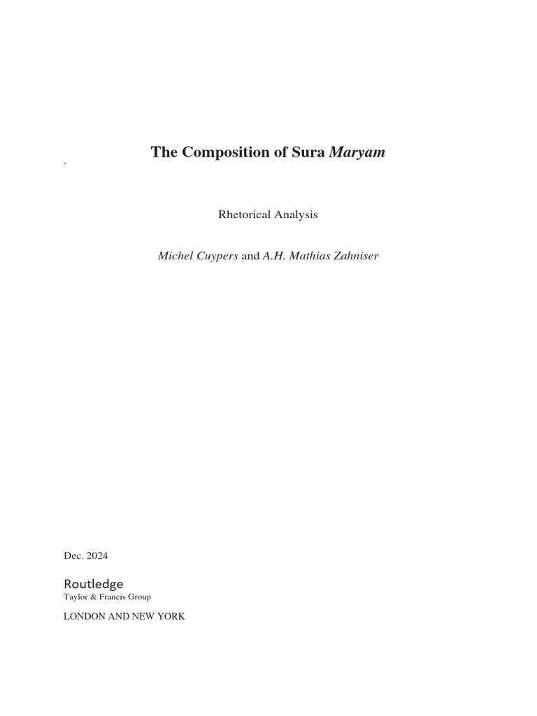 Rhetorical Analysis of Sura Maryam | PDF | Surah | Quran