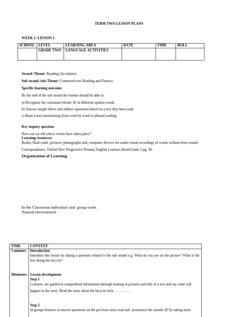 Grade 2 Nppe English Lesson Plans Term 2 | PDF | Learning | Reading Comprehension