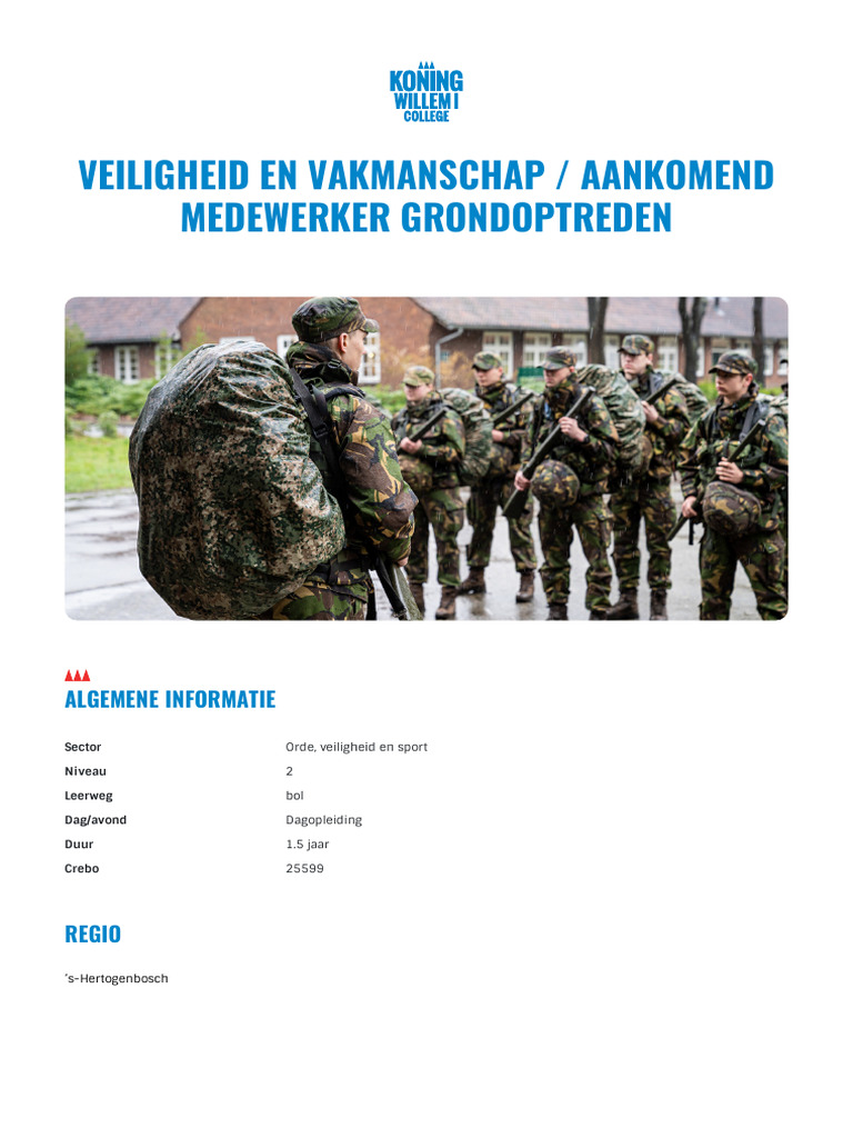 Brochure Veiligheid en Vakmanschap Aankomend Medewerker Grondoptreden ...