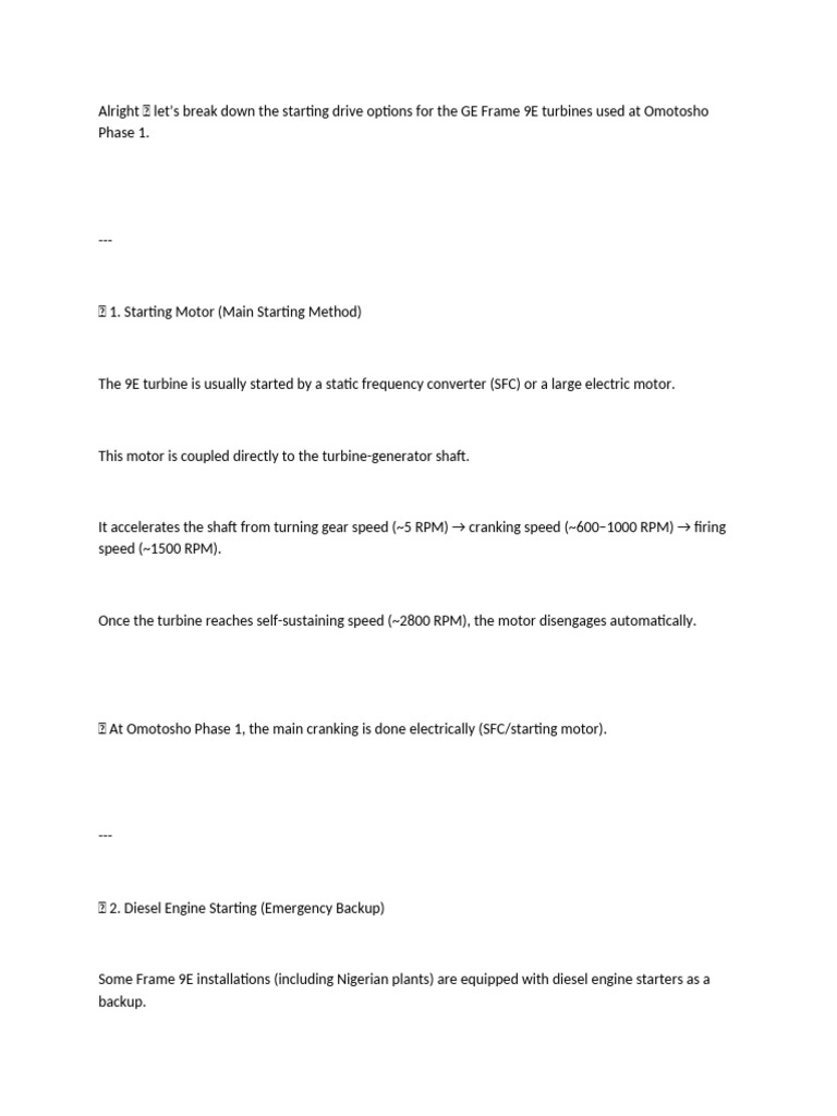 Auxiliary Starting Technique of Turbine | PDF
