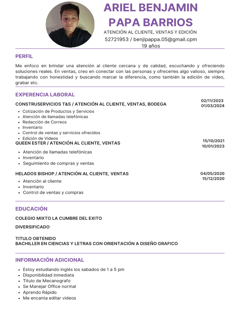 CV Benjamin Papa - 20250901 - 160802 - 0000 | PDF