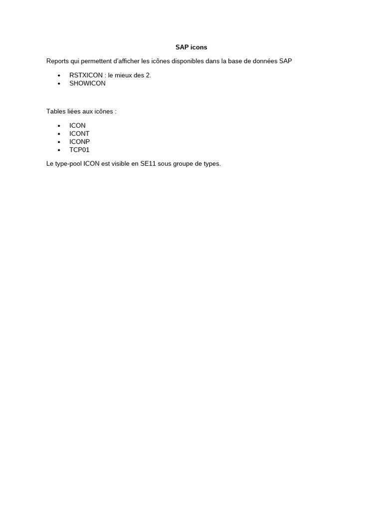 SAP Icons and Codes Reference Guide | PDF | Computer Engineering ...