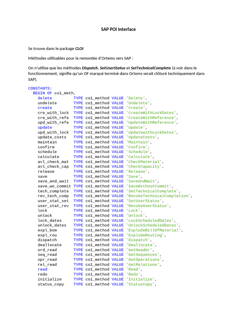 SAP POI Interface | PDF