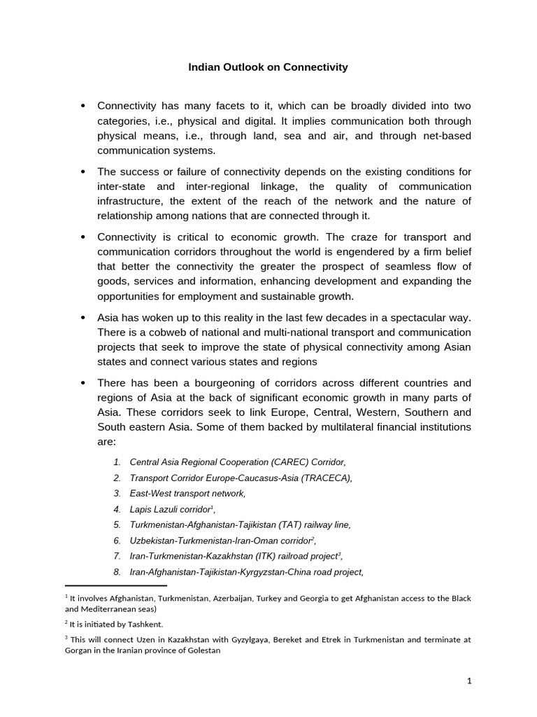 Connectivity Has Many Facets To It | PDF | Economies | International ...