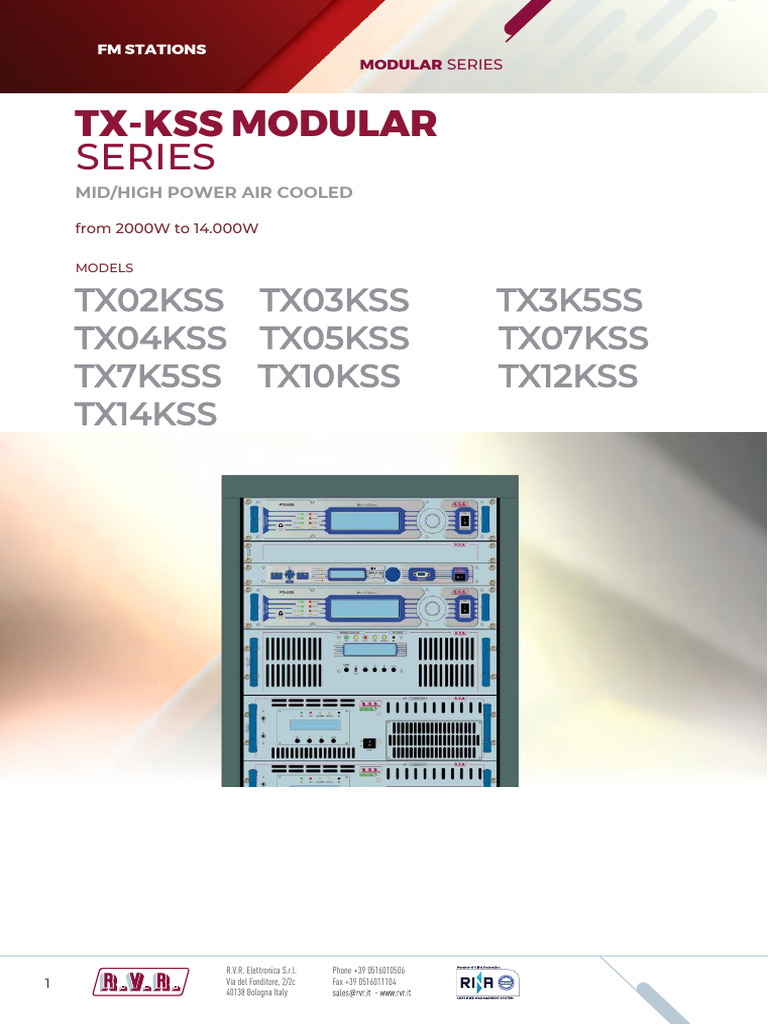 TX-KSS Modular FM Transmitters Guide | PDF | Radio Technology | Electronics
