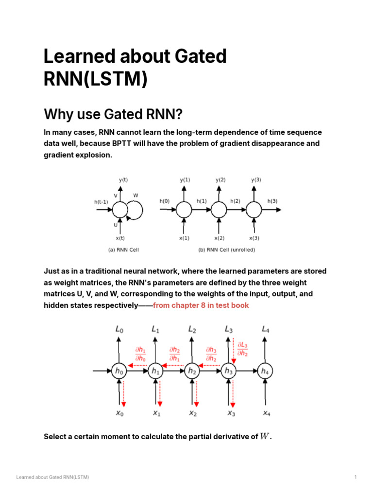 Learned About Gated RNN (LSTM) | PDF | Statistical Classification | Computational Neuroscience