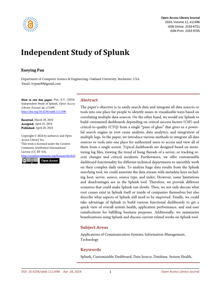 Independent Study of Splunk | PDF | Computer Security | Security
