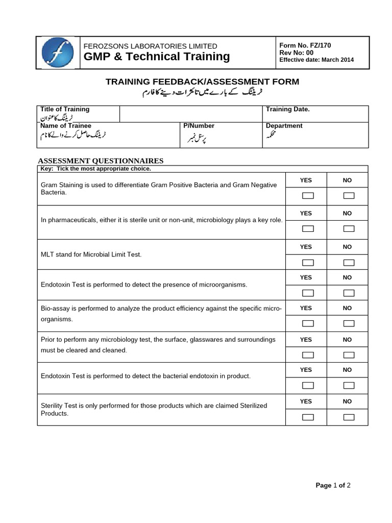 Assessment Feedback Form Microbiological Tecjniques | PDF ...