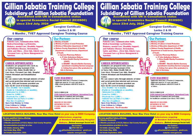 Caregiver Training Course at Gillian Sabatia | PDF | Caregiver | Health ...