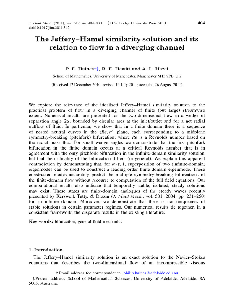 Jeffrey Hamel-Important Read | PDF | Navier–Stokes Equations ...