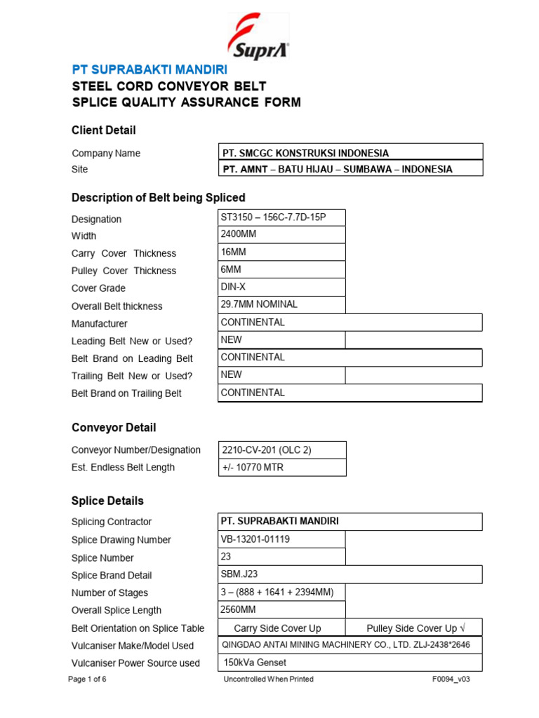 (2210-CV-201) Final Splice Report SBM J.23 | PDF | Mechanical Engineering | Manufactured Goods