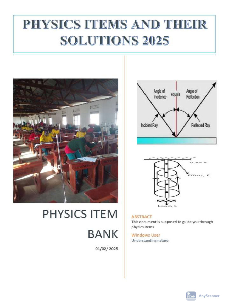 Physics Items and Solutions 1-1 | PDF