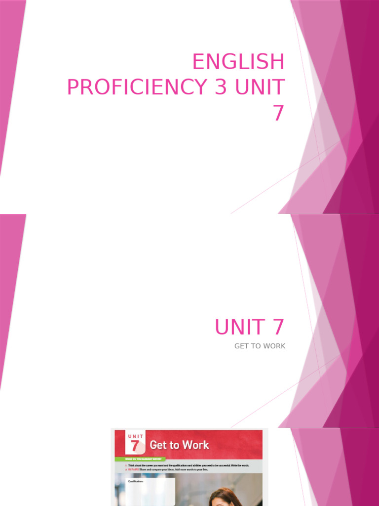 English Proficiency 3 Unit 7 | PDF | Knowledge | Skill