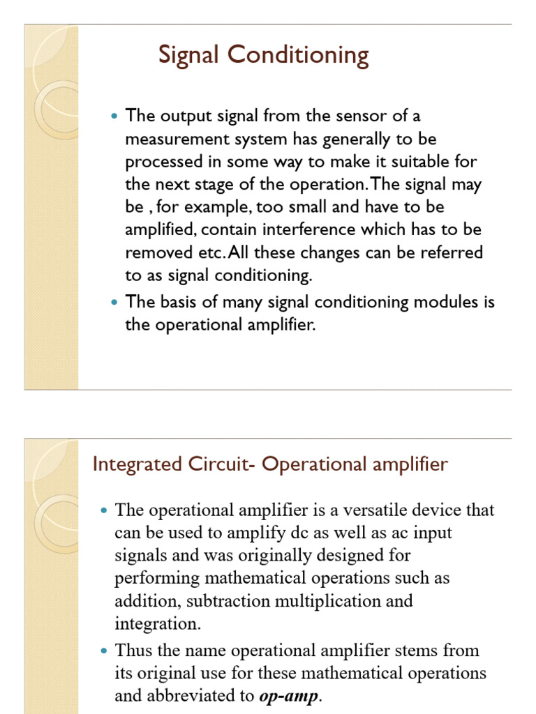 Signal Conditioner (Op-Amp) & Microprocessor | PDF | Amplifier ...