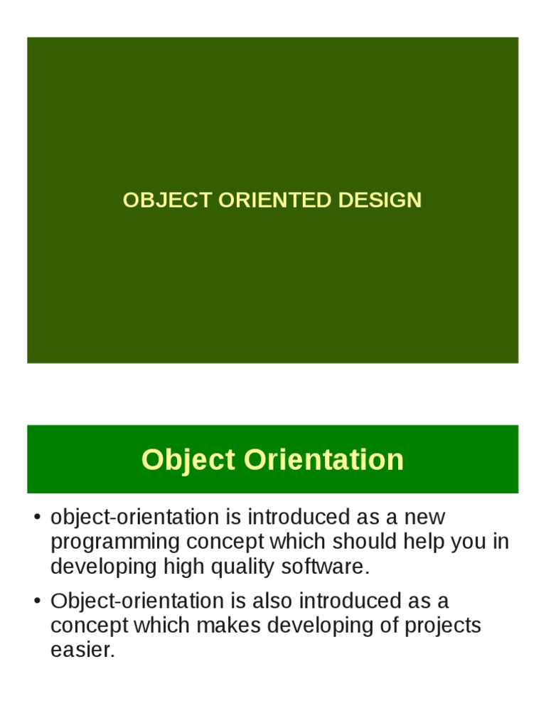 Object Oriented Design | PDF | Object Oriented Programming | Object ...