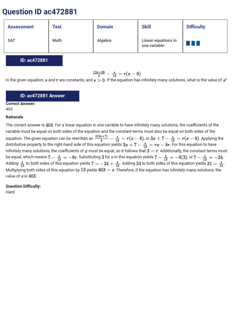 Sat Math PG 1,2 | PDF | Equations | Algebra