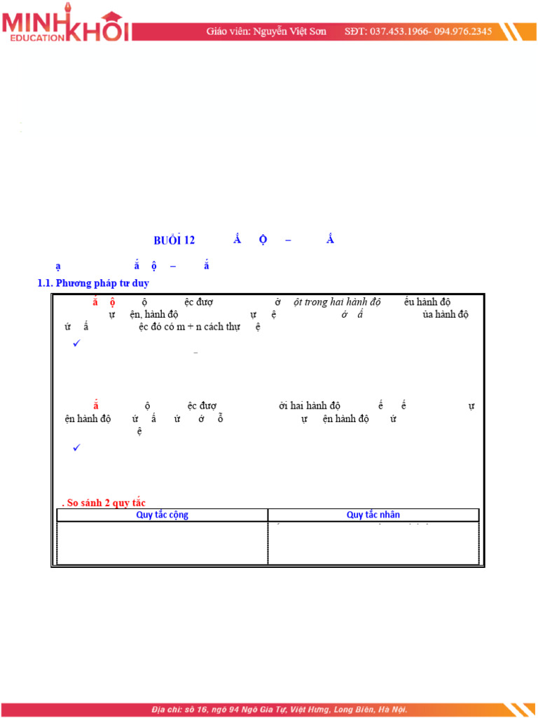 B1 - Quy Tac Cong - Quy Tac Nhan | PDF