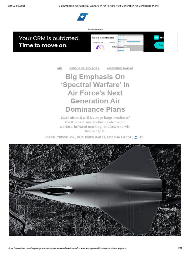 Big Emphasis On 'Spectral Warfare' in Air Force's Next Generation Air ...