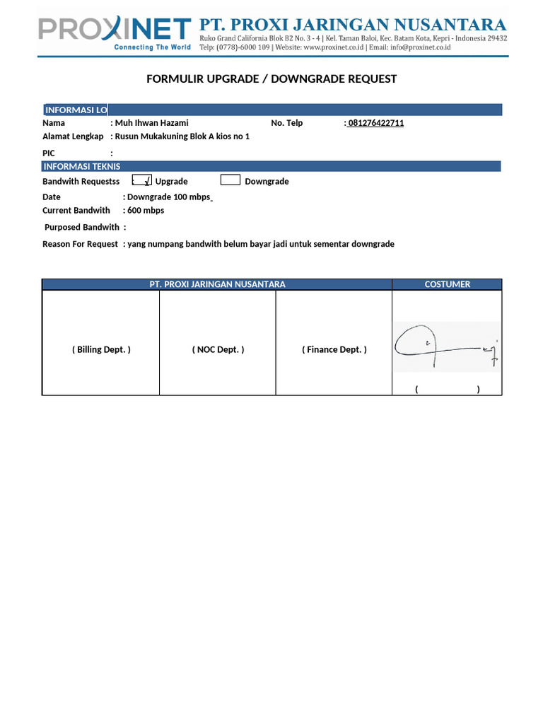 Form Downgrade | PDF