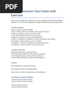 Comprehensive English Grammar Notes | PDF
